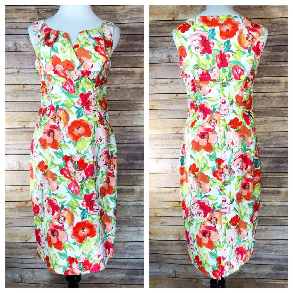Adrianna Papell Bright Floral Poppy Sheath Dress - Gem